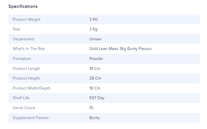 GOLD LEAN MASS 3 KG | Syner Nutriton